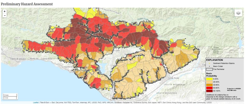 Thomas Fire Debris Flow Predictor - RedZone