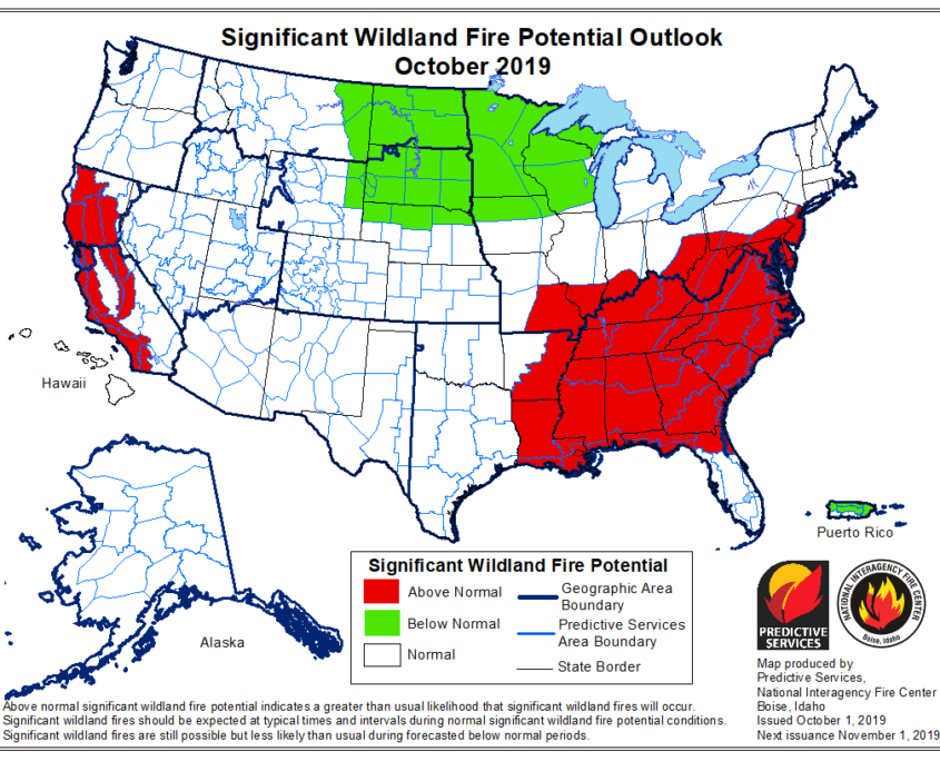 Wildfire Outlook: October 2019 – January 2020 - RedZone